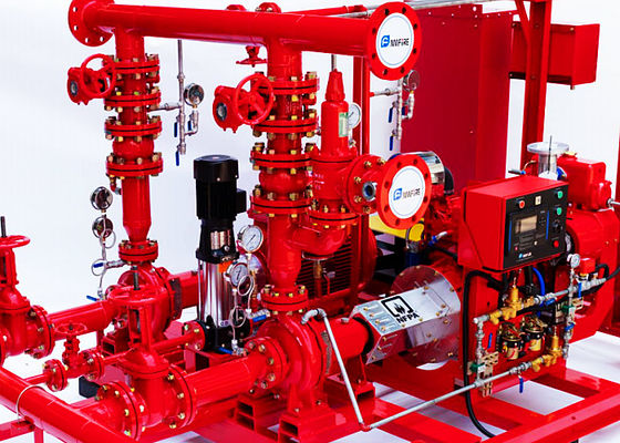 NFPA20 Skid Mounted Fire Pump Package 500 GPM End Suction Fire Fighting ...