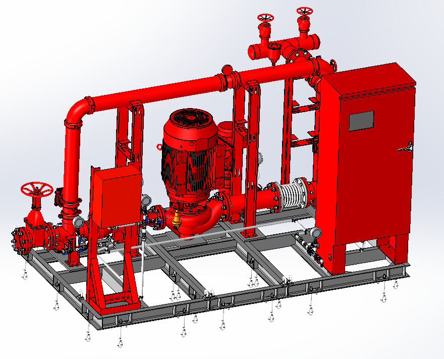 500 GPM Vertical Inline Fire Pump Assembly NFPA 20 Fire Pump Package