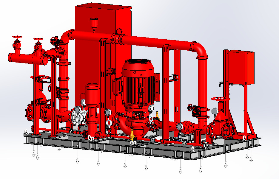500 GPM Vertical Inline Fire Pump Assembly NFPA 20 Fire Pump Package
