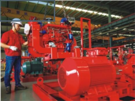 UL/FM Horizontal Split Case Fire Pump Assembly 1 Motor 1 Diesel 1 Jockey