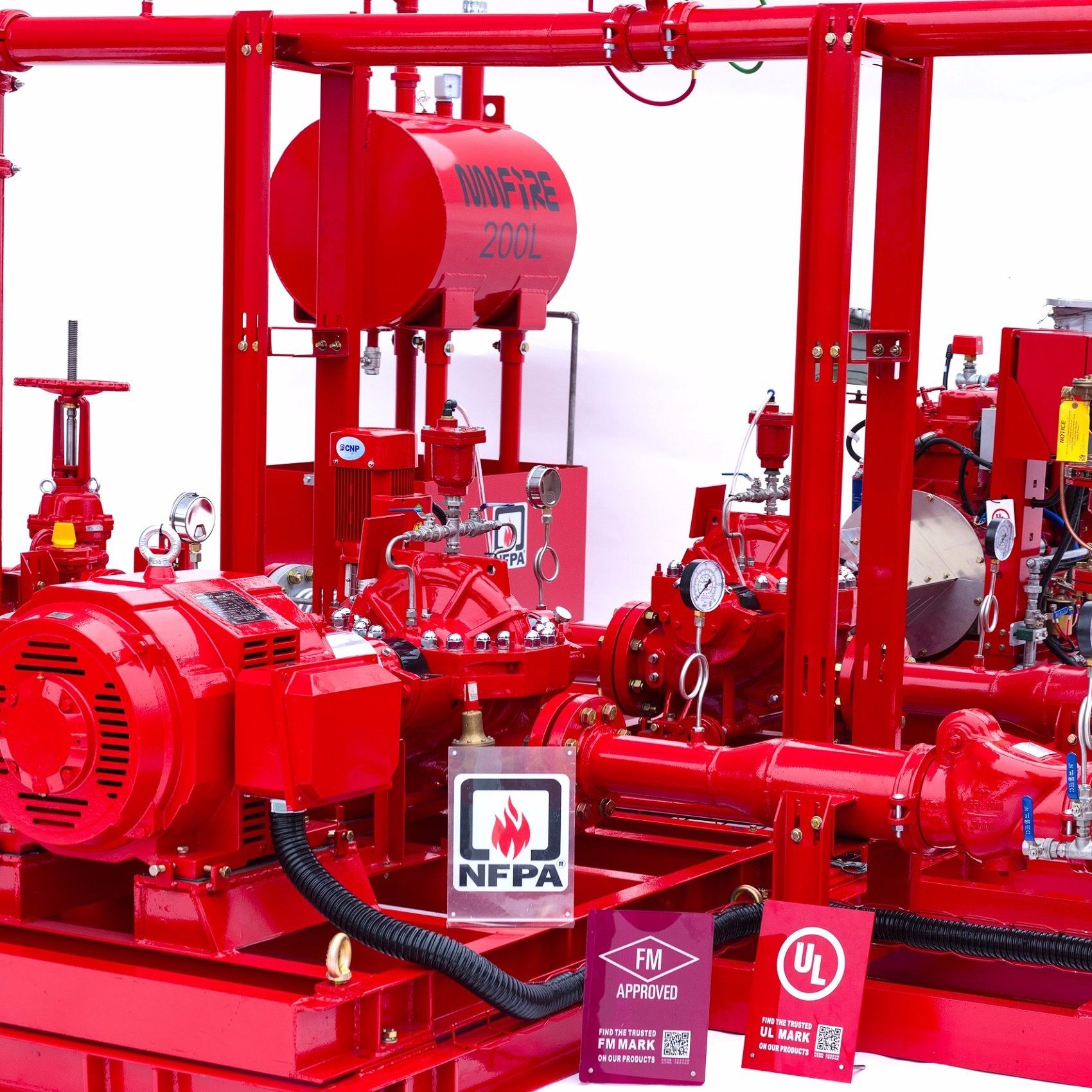 NFPA20 Skid Mounted Fire Pump Package 500 GPM End Suction Fire Fighting ...