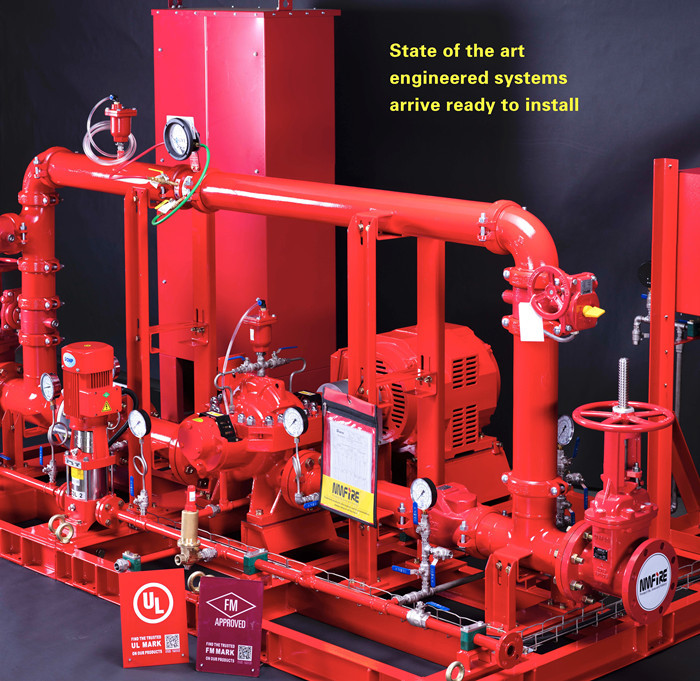 4000GPM Skid Mounted Fire Pump Ductile Cast Iron Casing With 338KW ...
