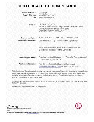 UL 142 Steel Aboveground Diesel Fuel Tanks For Flammable Combustible ...