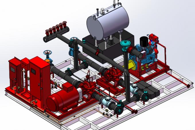 UL/FM Horizontal Split Case Fire Pump Assembly 1 Motor 1 Diesel 1 Jockey